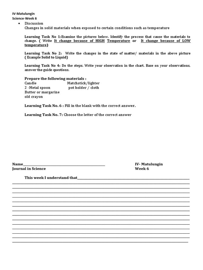 IV Matulungin Learning Task Week6 | PDF