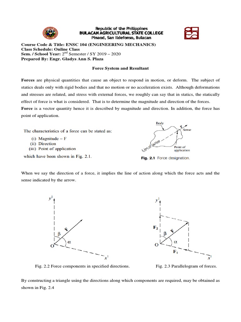 Force System and Resultant | PDF | Force | Euclidean Vector