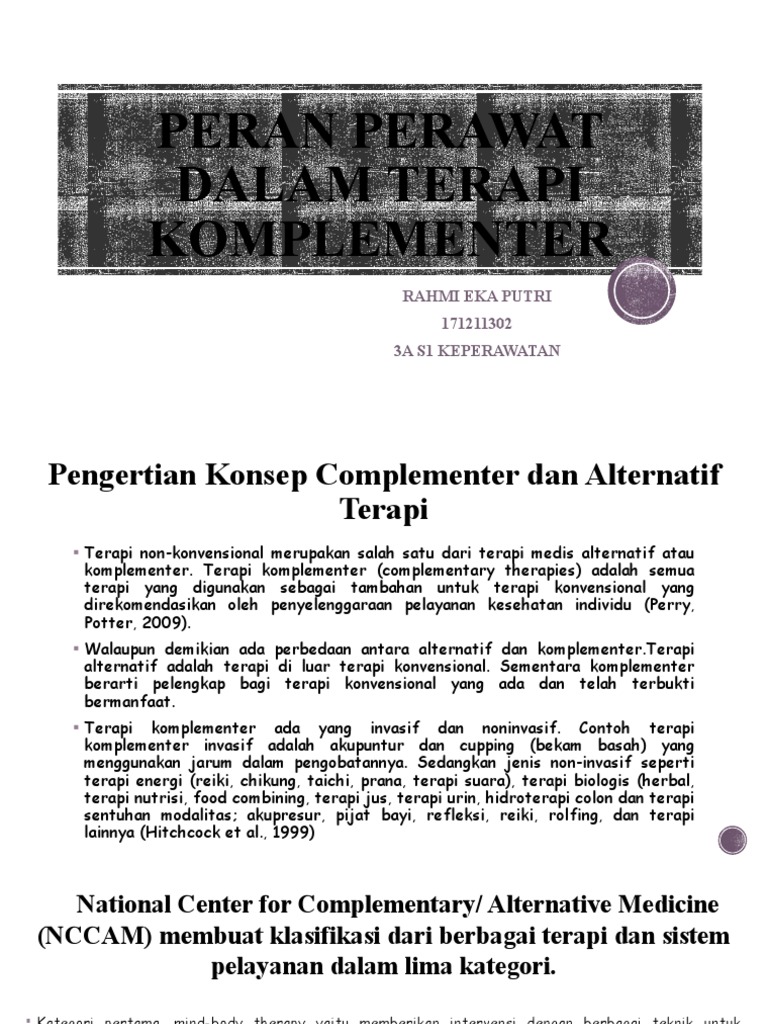 Peran Perawat Dalam Terapi Komplementer | PDF