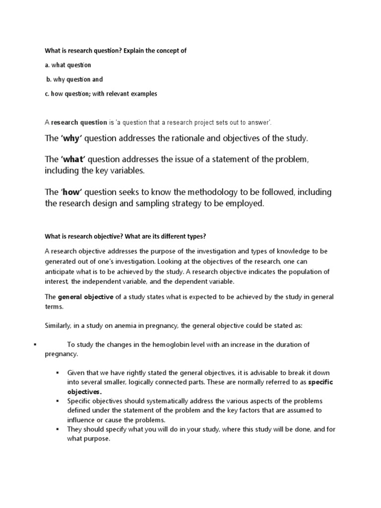 A. What Question B. Why Question and C. How Question With Relevant ...
