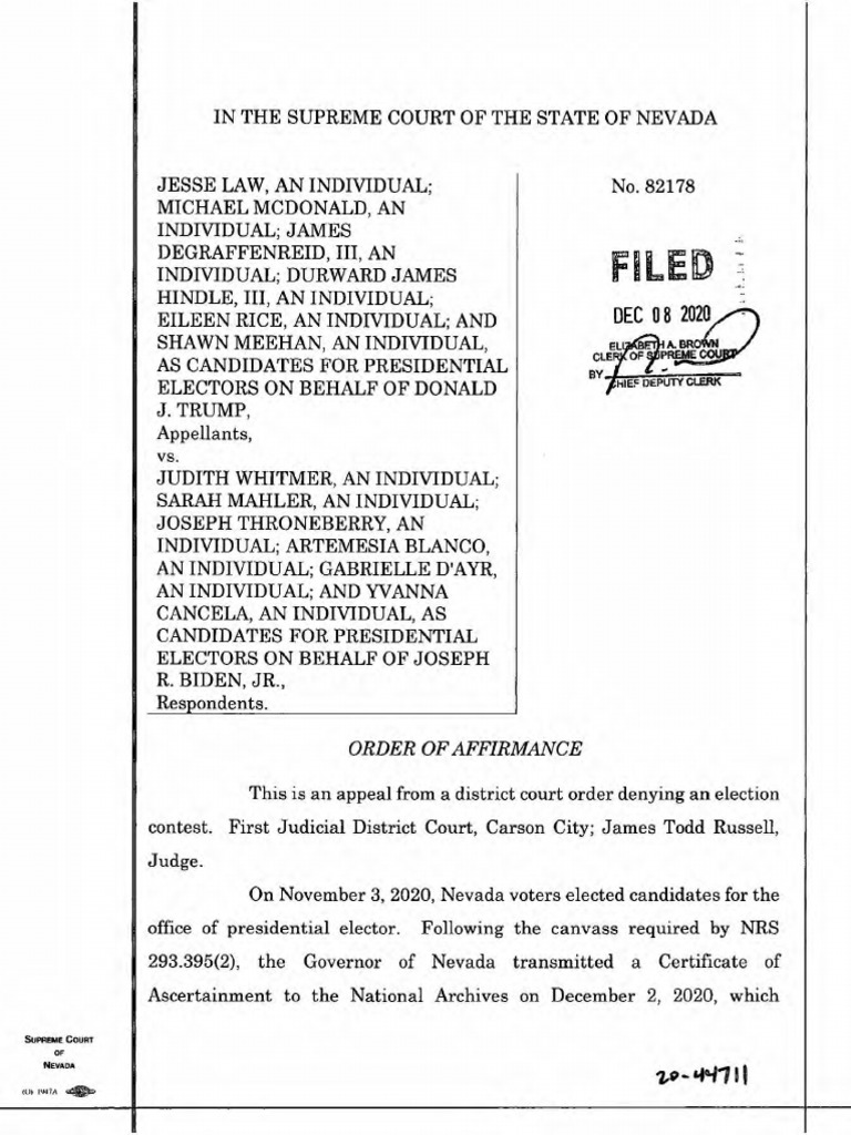 Law V Whitmer - Order of Affirmance | PDF | Standard Of Review ...