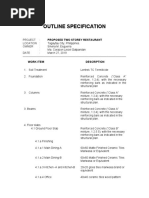 Outline Specification | PDF | Specification (Technical Standard) | Roof