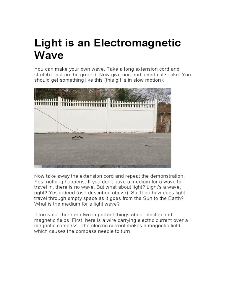 Light Is An Electromagnetic Wave | Download Free PDF | Electromagnetic ...