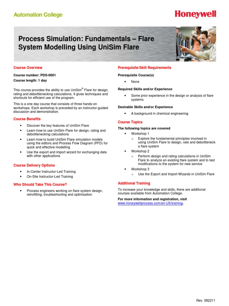 Pds 0001 en Des 435 r400 Rev01 0 Process Simulation Fundamentals Flare System Modelling Using ...