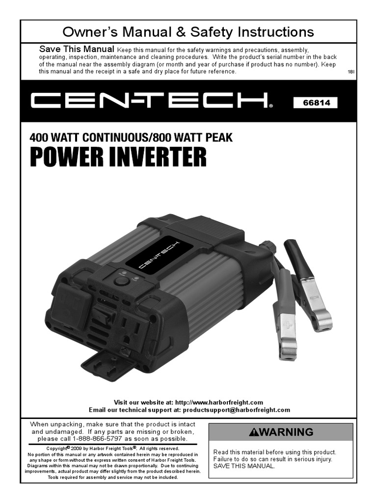 Owner's Manual & Safety Instructions | PDF | Power Inverter ...
