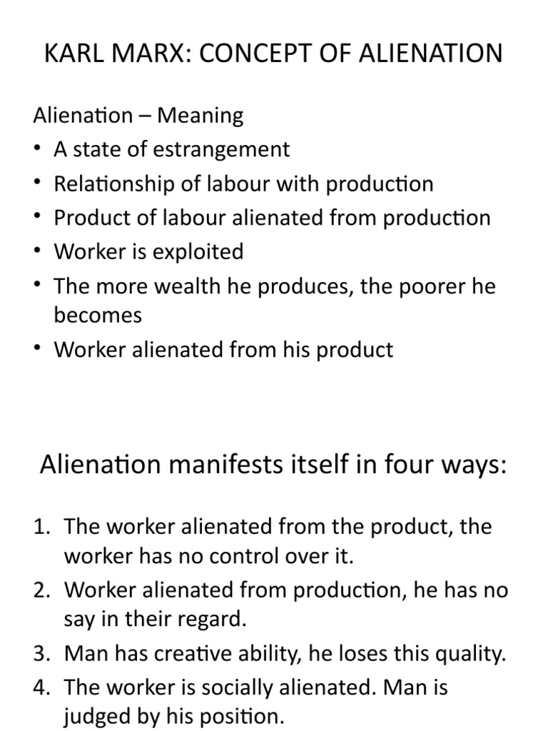 4.KARL MARX - Alienation | PDF