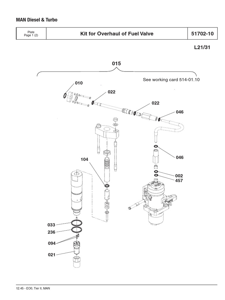 Overview of Components Included in a Fuel Valve Overhaul Kit for MAN ...