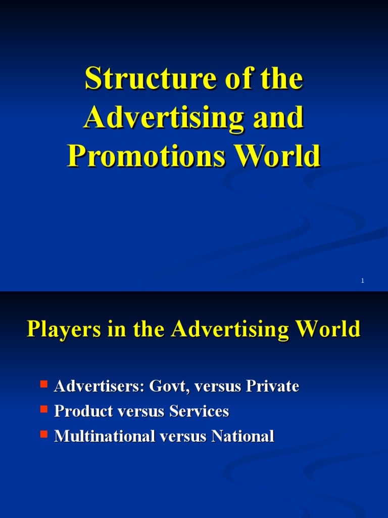 Structure of The Advertising and Promotions World | PDF