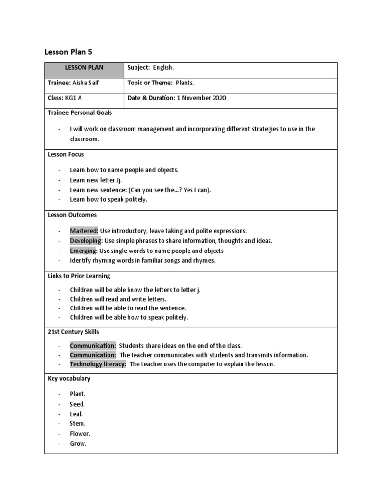 Aisha Saif | PDF | Lesson Plan | Applied Psychology