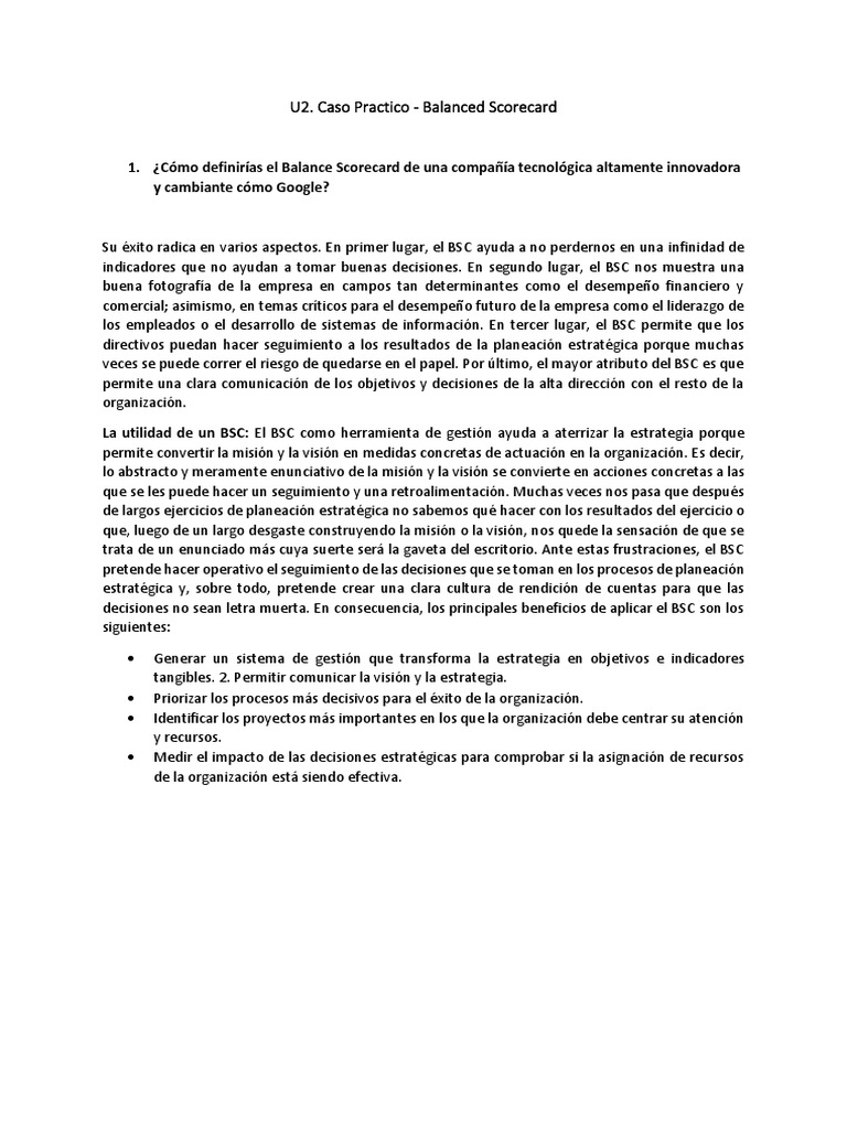 U2. Caso Practico | PDF