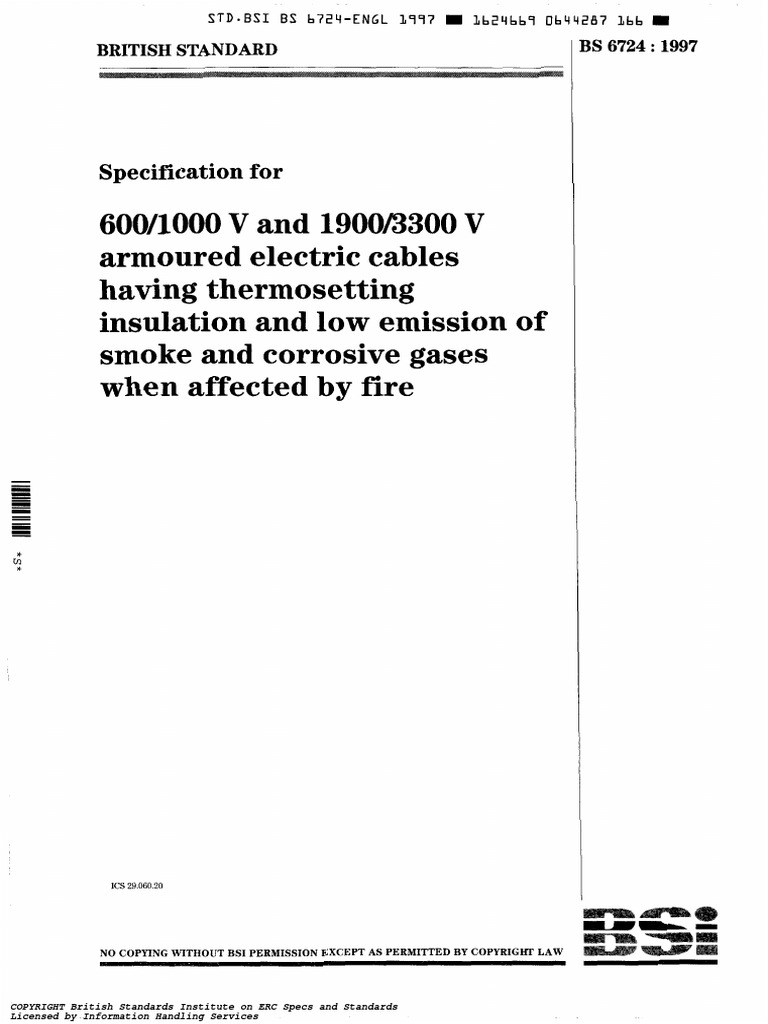 BS 6724 1997 | PDF | Wire | Electrical Resistivity And Conductivity