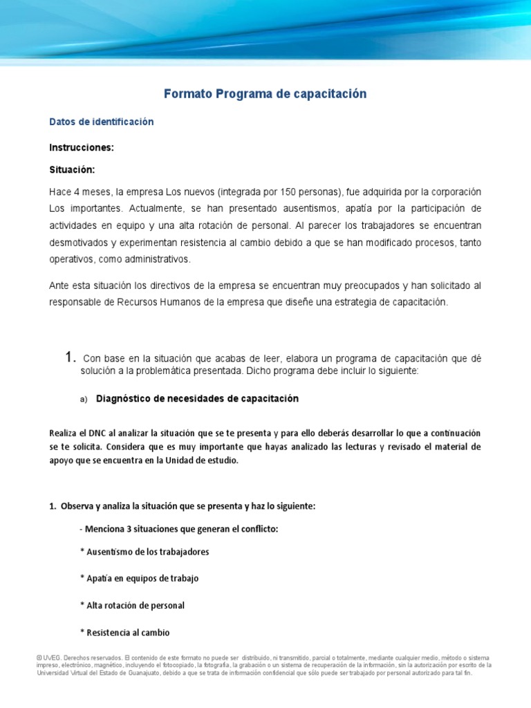 Programa de Capacitacion | PDF | Información | Evaluación