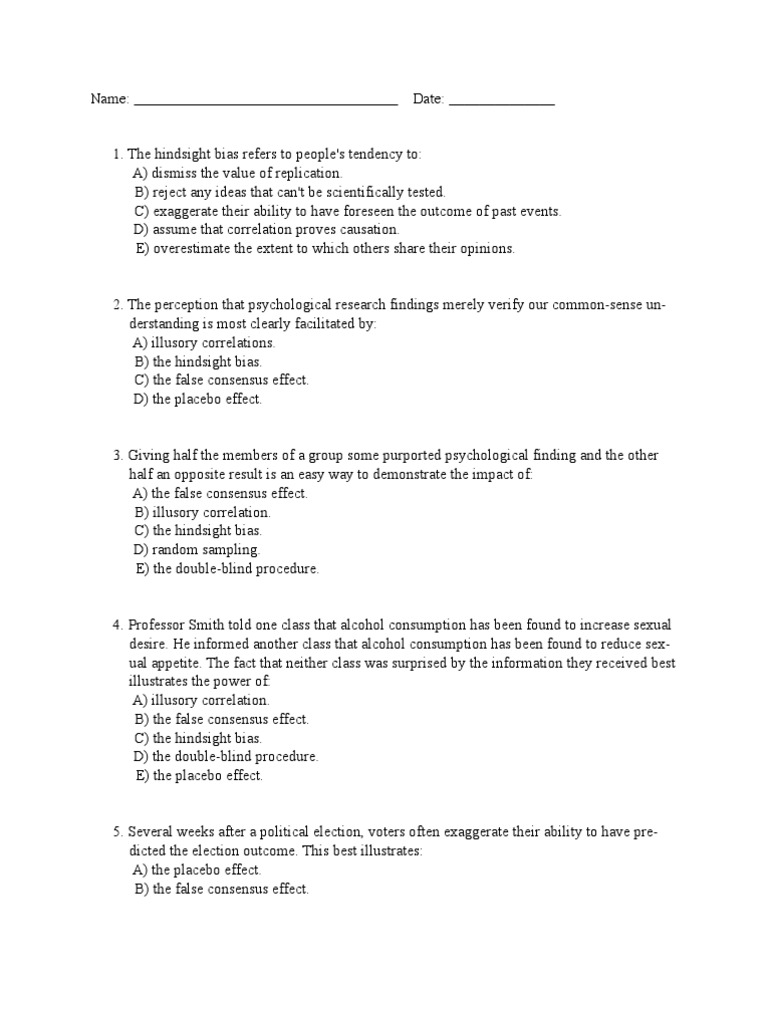 Understanding Psychological Biases | PDF | Experiment | Correlation And ...