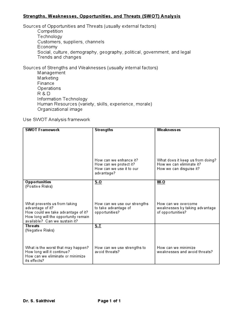 PM SWOT Analysis Chapter 4 | PDF