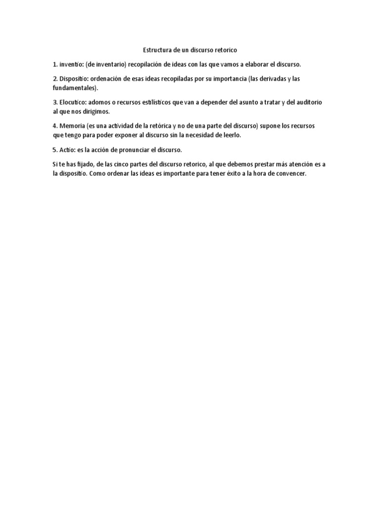 Estructura de Un Discurso Retorico | PDF