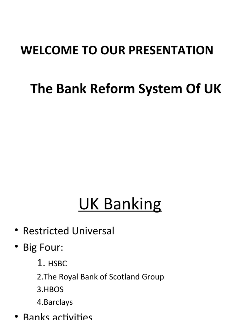 Uk Banking Reform System | PDF | Financial Services Authority | Banks