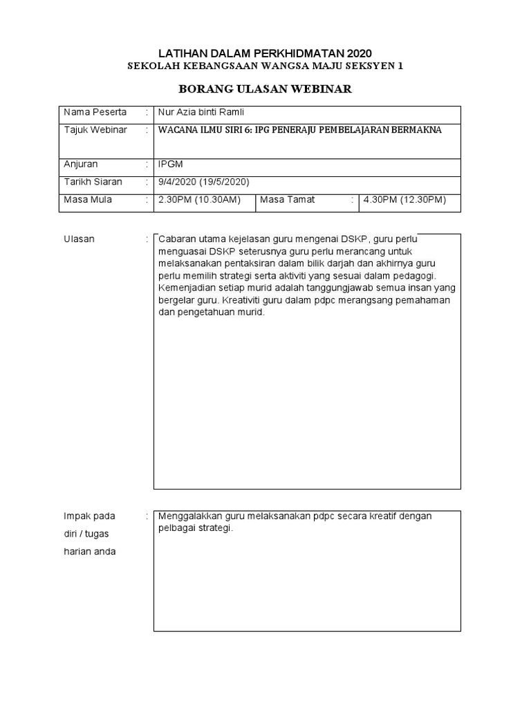 Ulasan Webinar | PDF