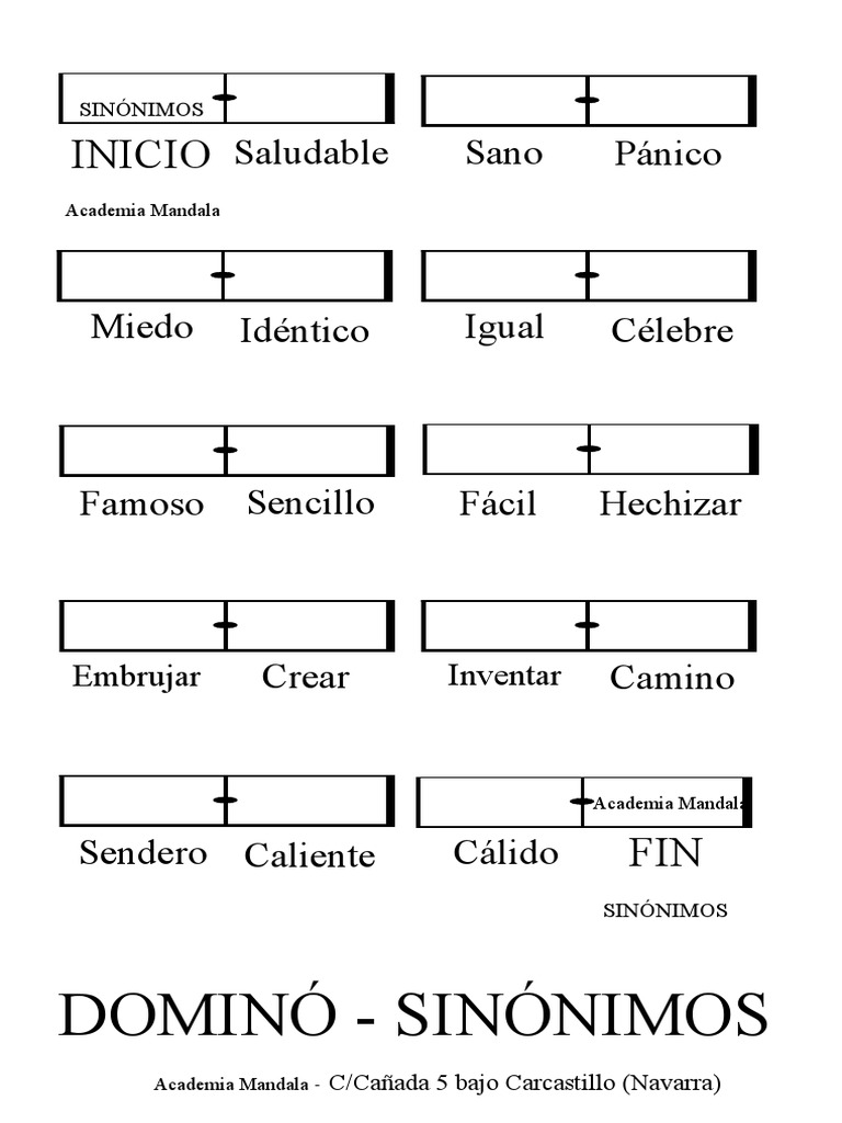 Dominó Sinónimos | PDF