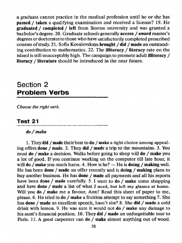 Problem Verbs | PDF