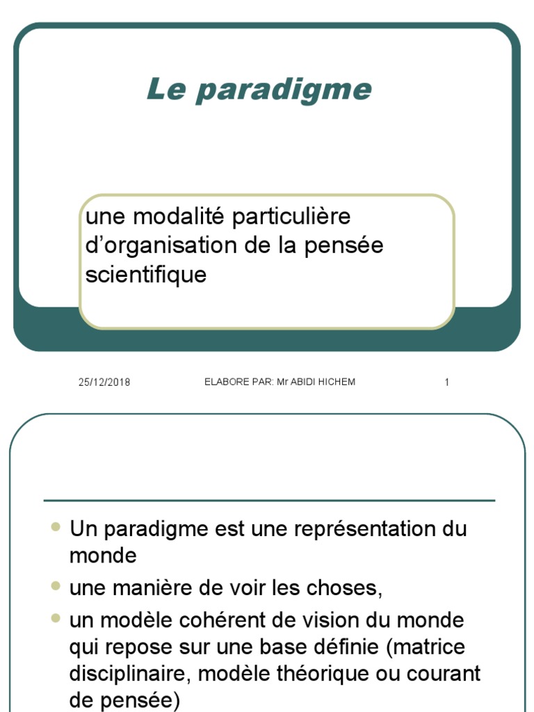 Le Paradigme 1 | PDF | Paradigme | Science