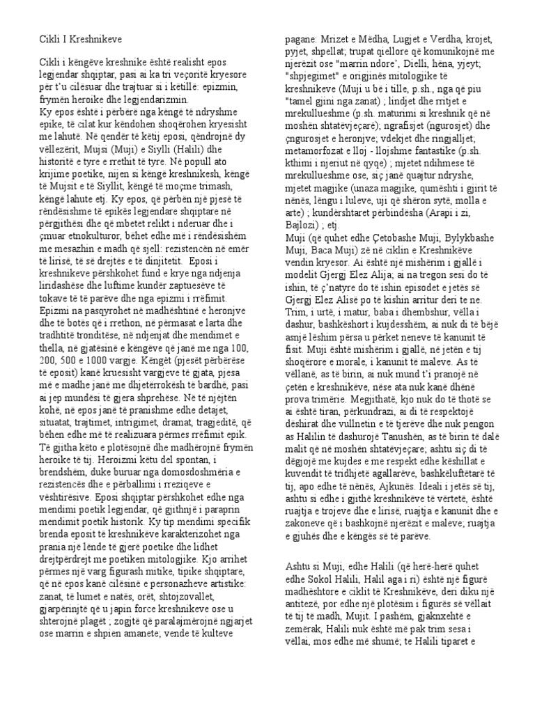 Cikli I Kreshnikeve | PDF