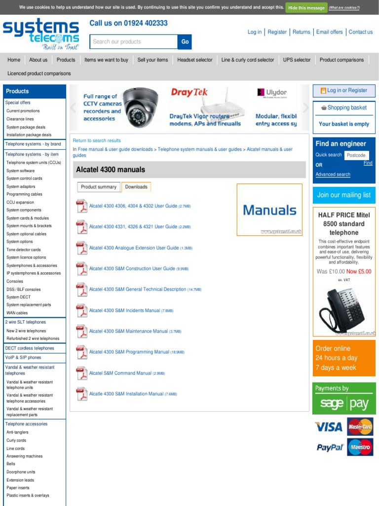 Call Us On 01924 402333: Alcatel 4300 Manuals | PDF | Telephone ...