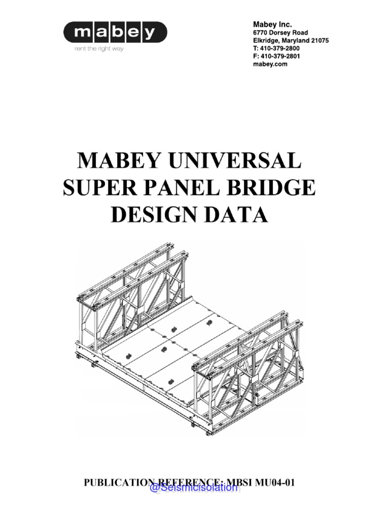 Mabey Universal Super Panel Bridge Design Data | PDF | Bridge | Axle