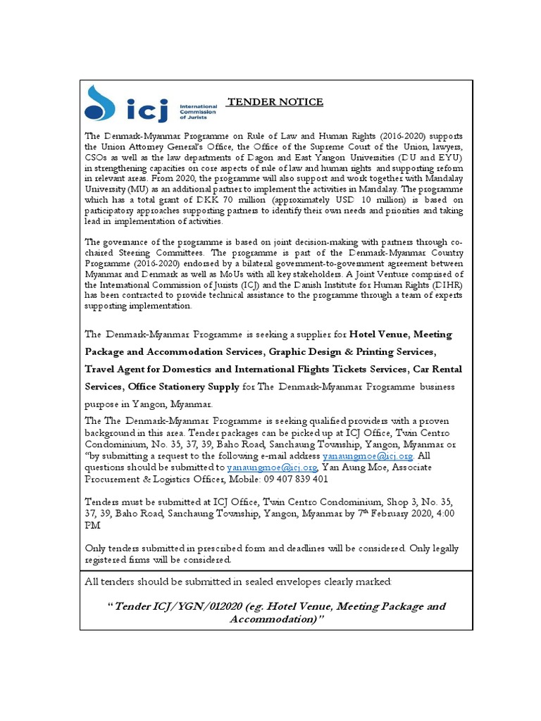Denmark-Myanmar Programme Tenders | PDF | Myanmar | Virtue