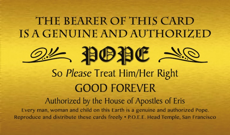 Official Pope Card | PDF