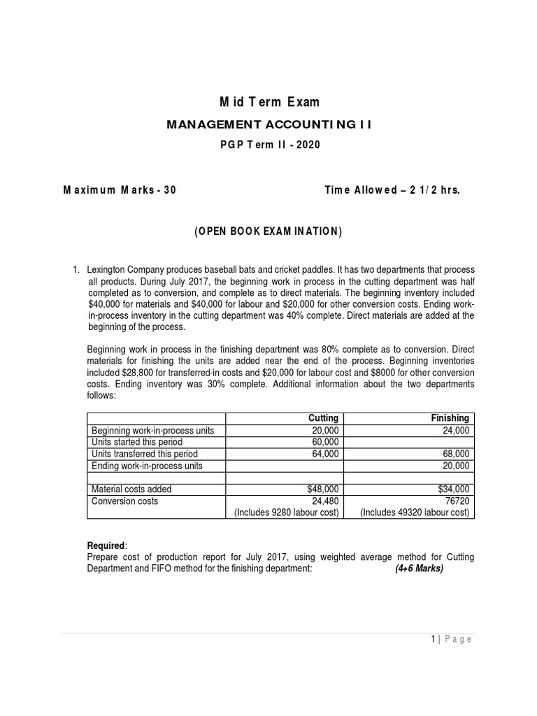 MA-II Section A Question Paper | PDF | Inventory | Business Economics