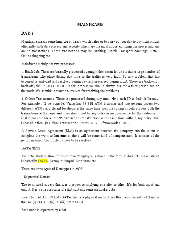 MAINFRAME | PDF | Computer Data | Data Management