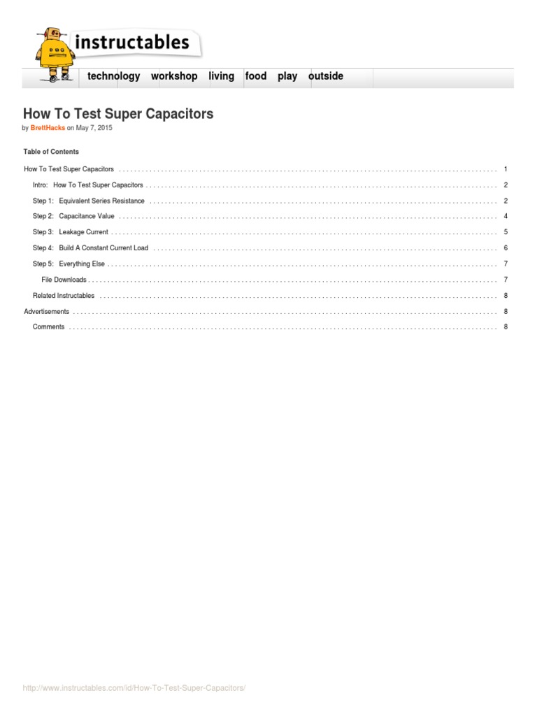 How To Test Super Capacitors | PDF