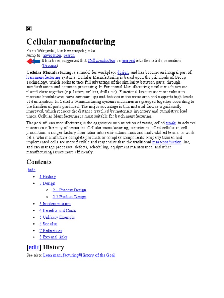 Cellular Manufacturing Is A Model For Workplace | PDF | Lean ...