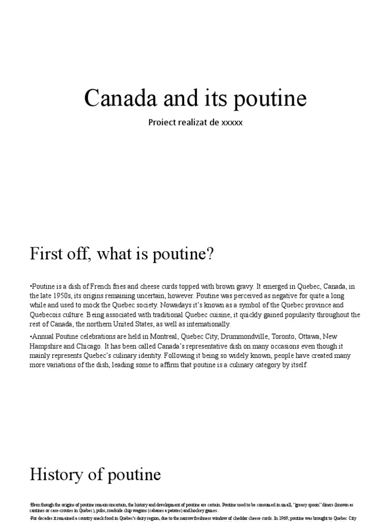 Poutine: Quebec's Culinary Icon | PDF | Western Cuisine | Regional ...