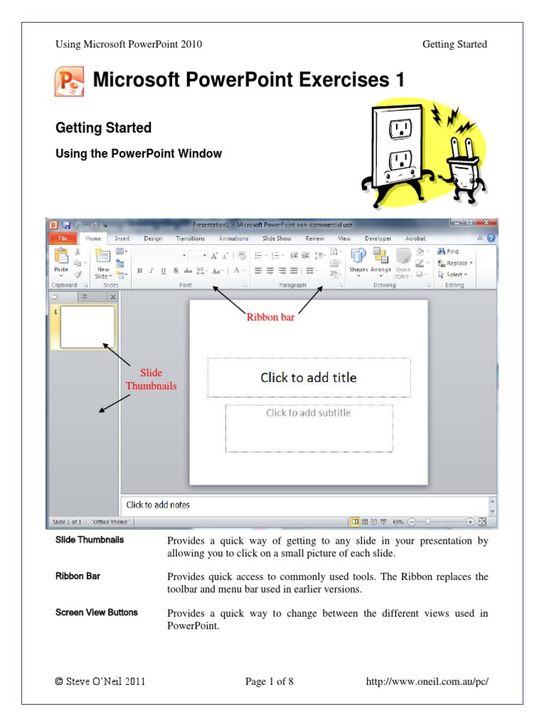 Microsoft Powerpoint Exercises 1: Getting Started | PDF | Microsoft ...