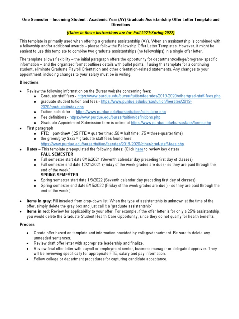 Dates in These Instructions Are For Fall 2021/spring 2022 | PDF ...