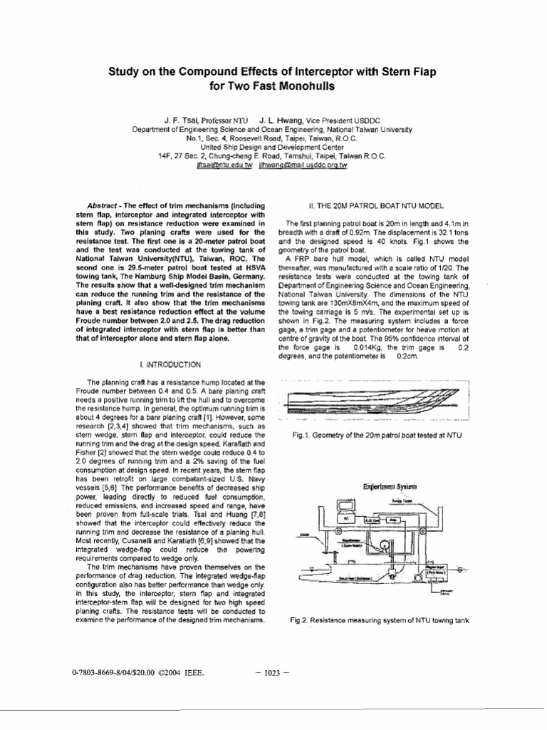 Study On The Compound Effects of Interceptor With Stern Flap For Two ...