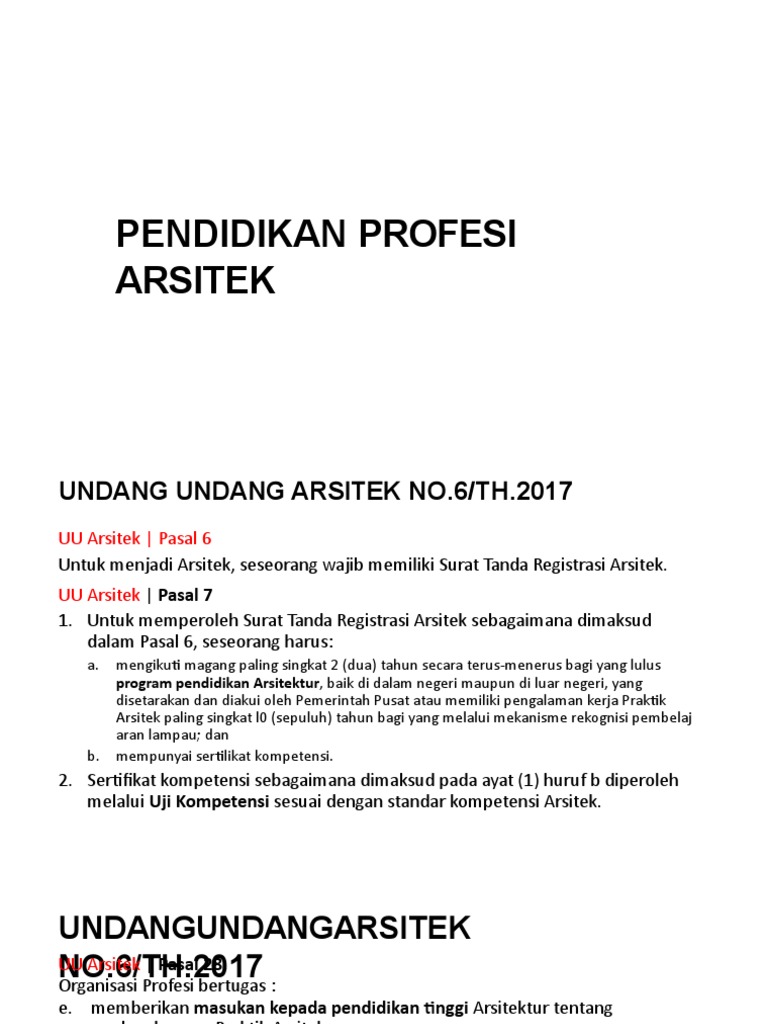 Profesi Arsitek Iai | PDF