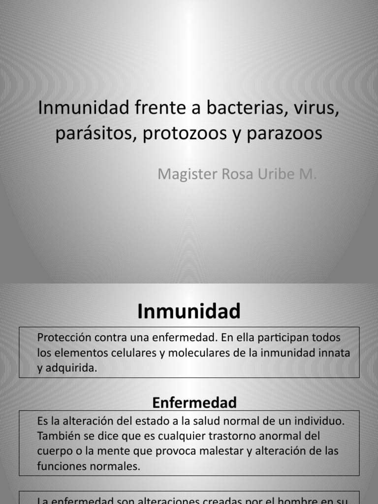 8 Inmunidad Frente A Bacterias, Virus, Parásitos | PDF | Sistema inmune | Infección