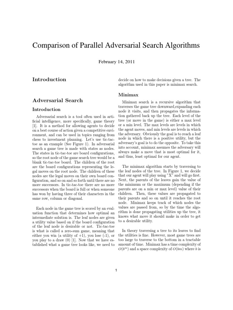 Comparison of Parallel Adversarial Search Algorithms Using Alpha-Beta Pruning | PDF | Computer ...