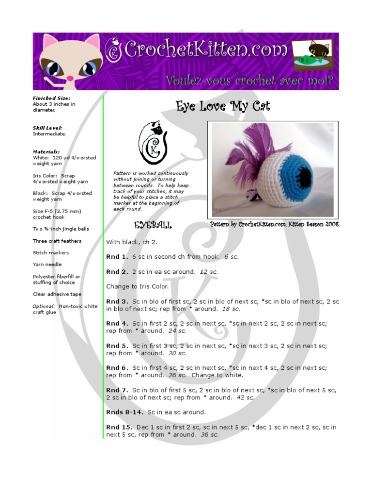 Eye Love My Cat | PDF | Crochet | Yarn