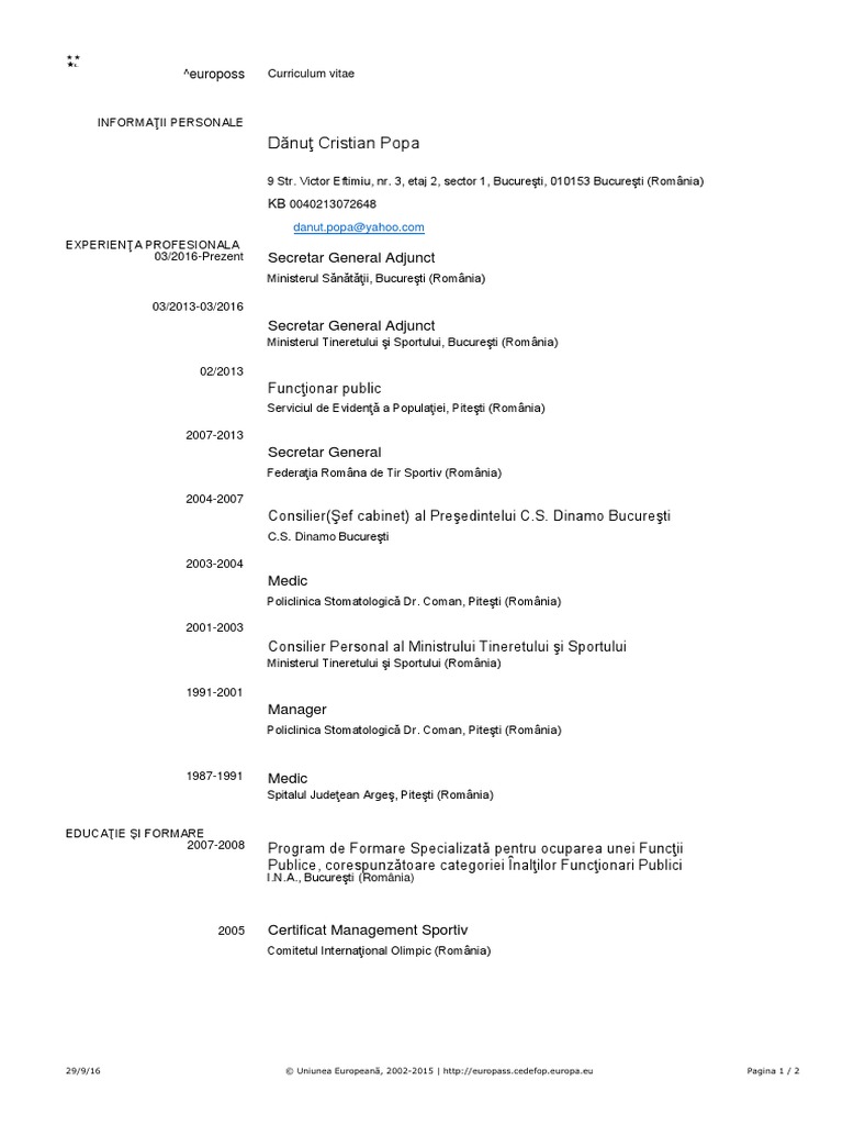 CV Popa | PDF