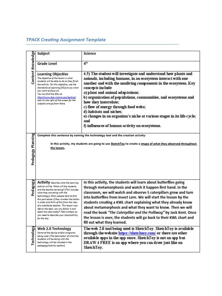 Tpack Template Creating Tled430 | PDF | Mobile App | Ecosystem
