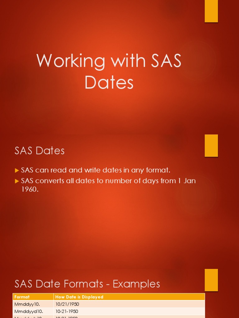 Working With SAS Dates | PDF