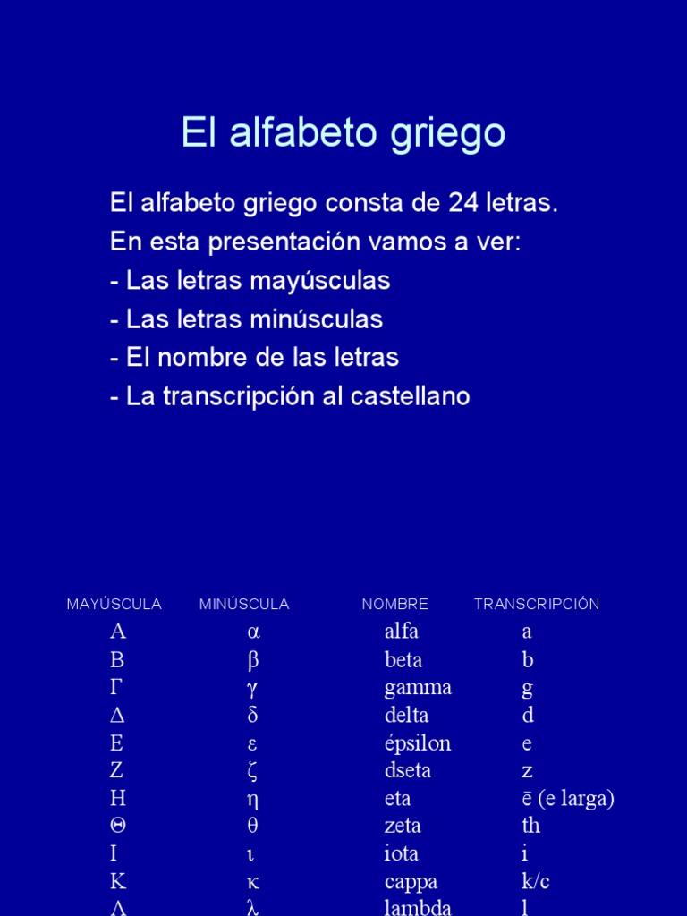 Pronunciación del Alfabeto Griego | PDF | Artes del Lenguaje y Comunicación