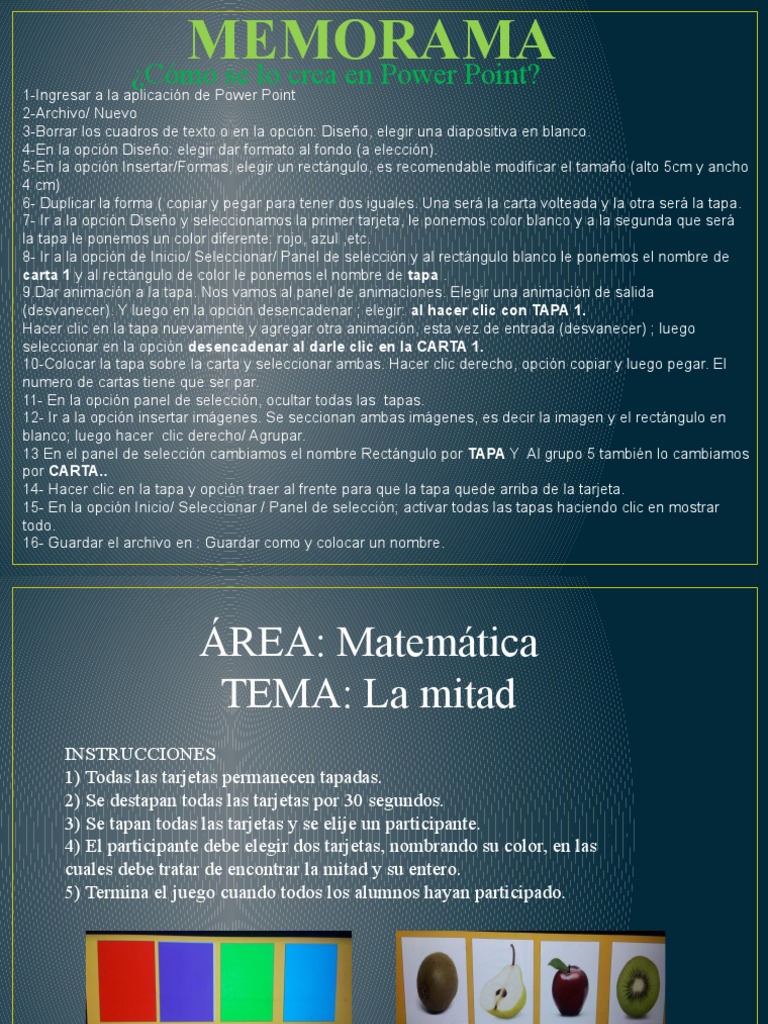 Cómo crear un memorama en PowerPoint | PDF