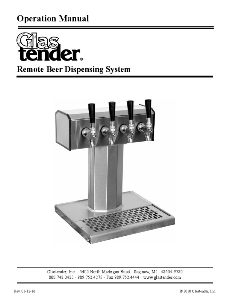 Operation Manual: Remote Beer Dispensing System | PDF | Carbon Dioxide ...