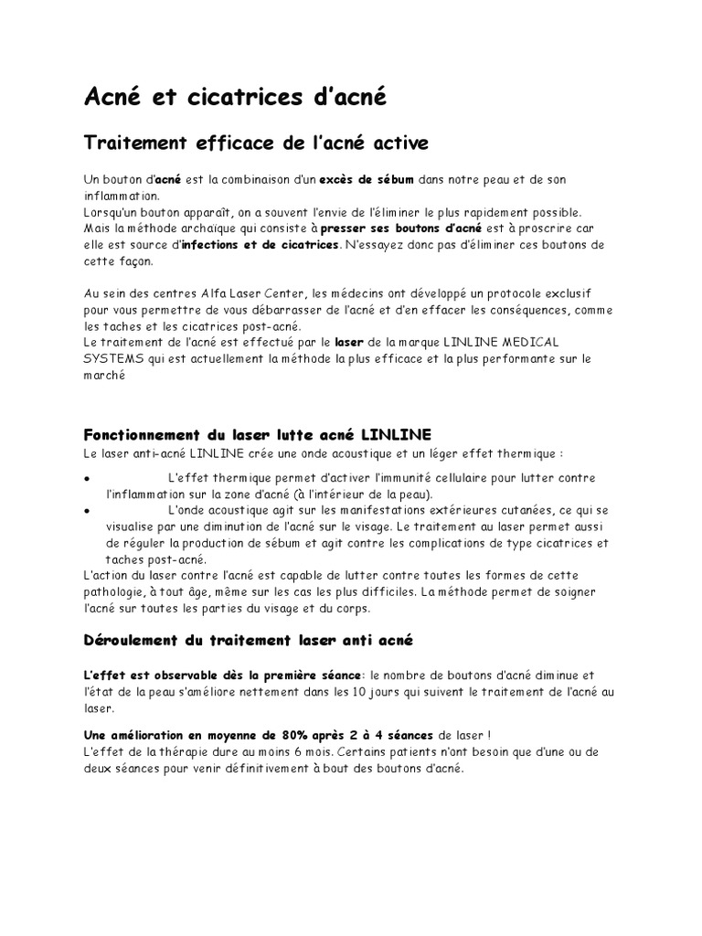 Traitement laser efficace contre l'acné | PDF | Sciences et ...