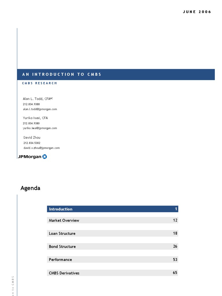 CMBS Overview | PDF | Commercial Mortgage Backed Security | Securitization