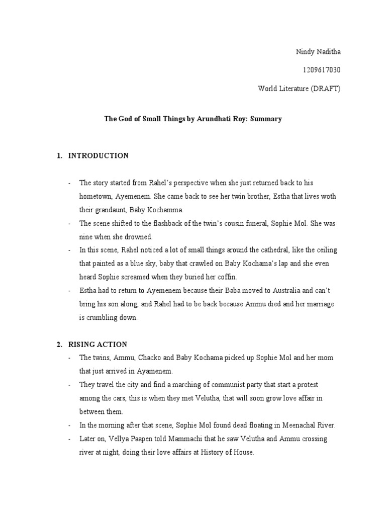 The God of Small Things by Arundhati Roy: Summary | PDF | Violence